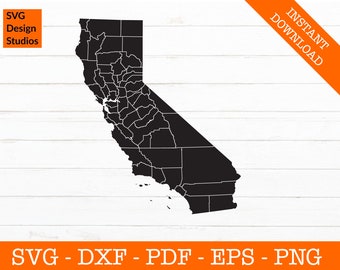 California Dxf File - Etsy