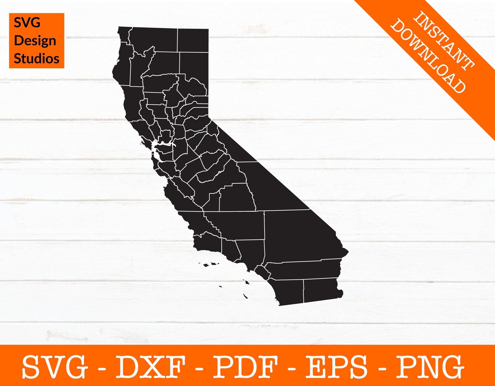 California Svg California Counties Map Ca Svg Shape SVG Cut - Etsy