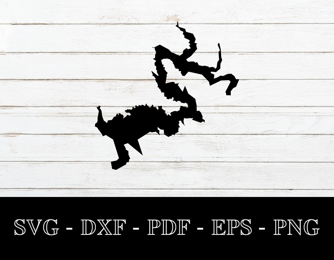 Pine Flat Lake, California Map Shape SVG Cut File - PNG - DXF - Cricut ...