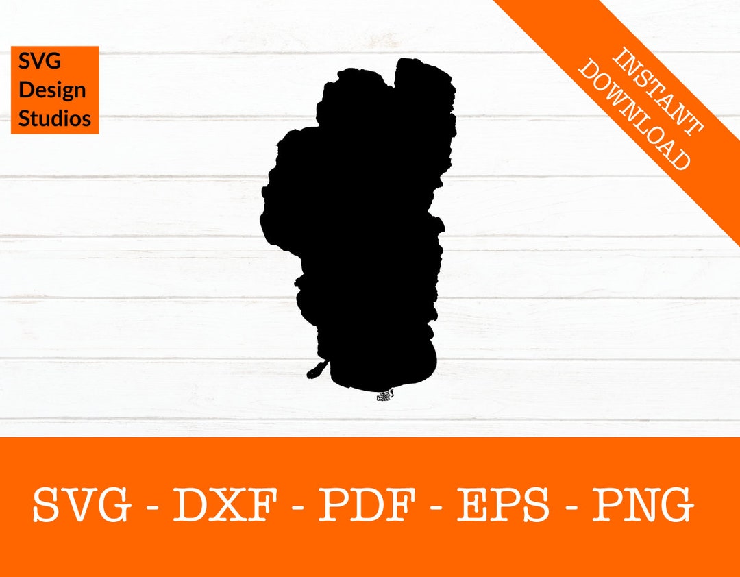 Lake Tahoe, California Map Shape SVG Cut File - PNG - DXF - Cricut ...