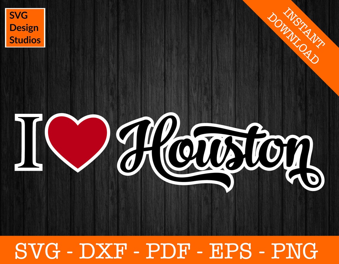 I Love Houston Svg, Retro Houston Svg, Houston, Texas Silhouette Cut ...