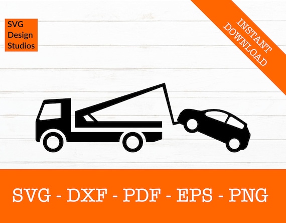 Tow Truck Wrecker Service Logo Silhouette SVG Cut File PNG | Etsy