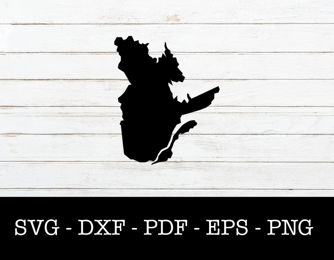 Quebec, Canada Map Shape SVG Cut File - PNG - DXF - Cricut - Vector ...