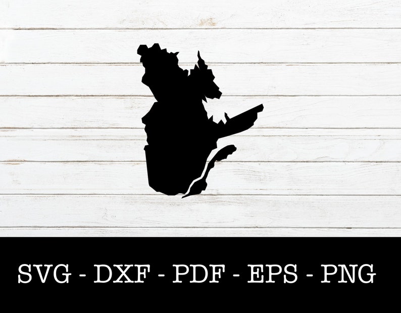 Quebec, Canada Map Shape SVG Cut File - PNG - DXF - Cricut - Vector ...