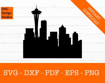 Seattle Skyline SVG Files Washington Skyline Svg Clipart - Etsy
