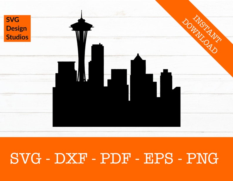 Seattle Svg Seattle Skyline Svg Cityscape Silhouette Shadow - Etsy