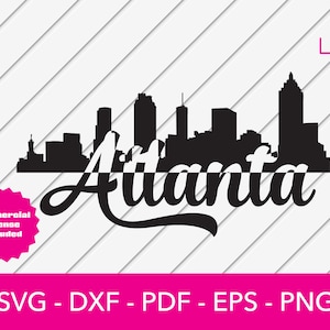 Atlanta Svg Atlanta Georgia Skyline Cityscape Silhouette SVG - Etsy
