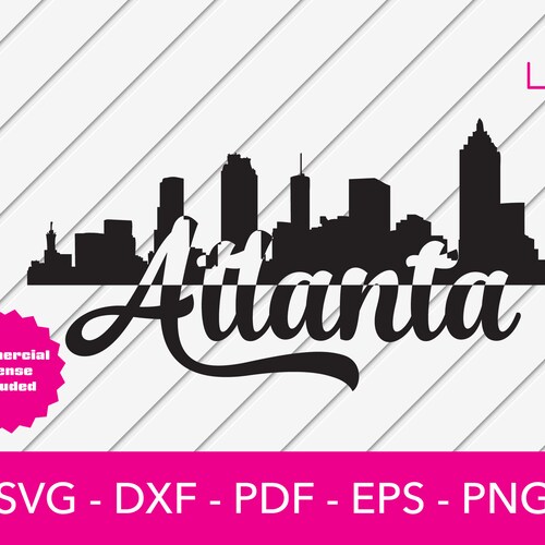 Atlanta Svg Atlanta Georgia Skyline Cityscape Silhouette SVG - Etsy