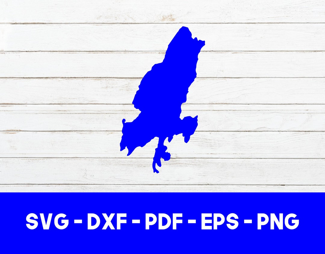 Lake Tiorati, New York Map Shape SVG Cut File PNG DXF Cricut Vector ...