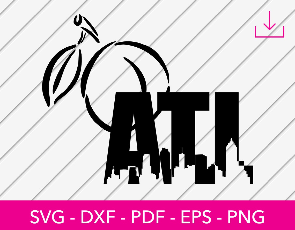 Atlanta Svg, Atlanta, Georgia Skyline Cityscape Silhouette SVG Cut File ...