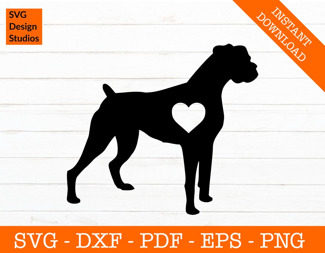Boxer Heart Svg, Boxer Love Svg, Pit Bull Svg, Dog Heart Svg - SVG Cut ...