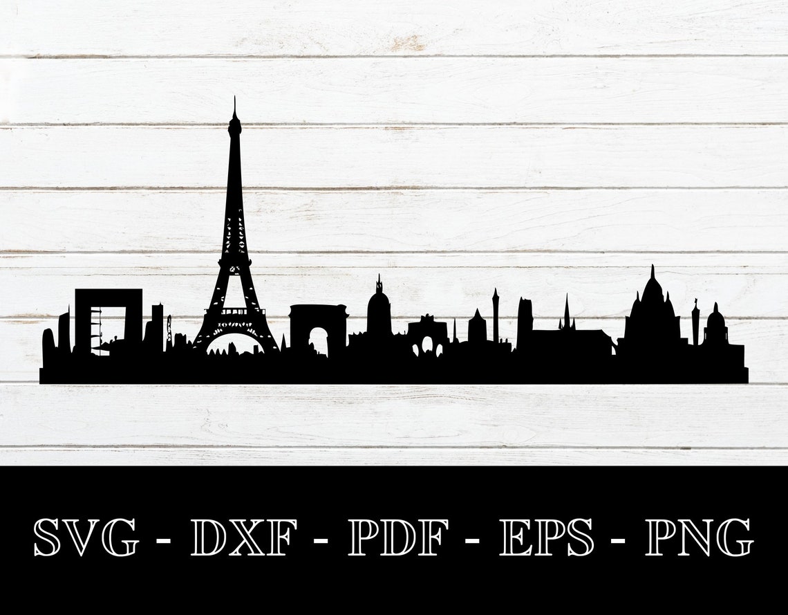 Paris Svg Paris France Skyline Cityscape Silhouette Shadow | Etsy