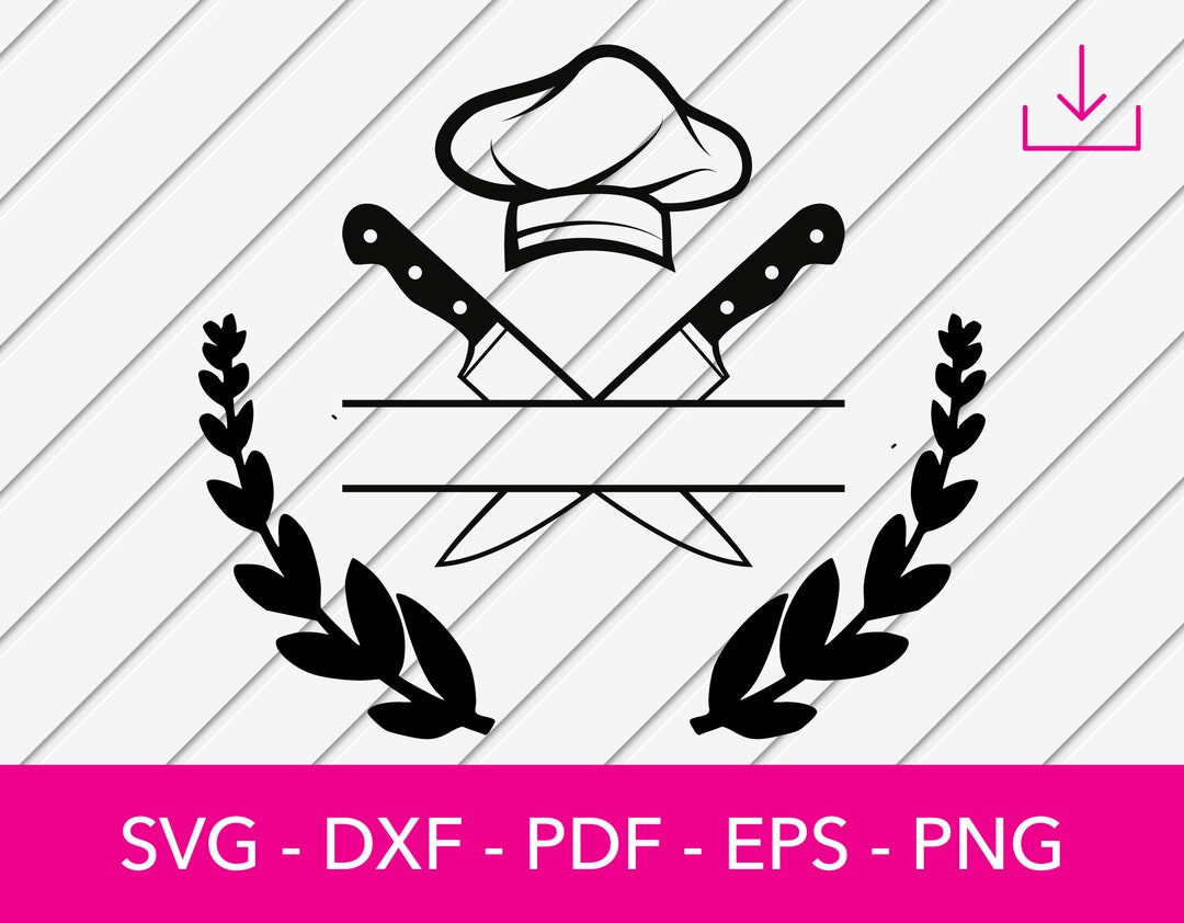 Chef Logo Svg, Split Frame Svg, Chef Hat Svg, Cooking Svg, Kitchen Svg ...
