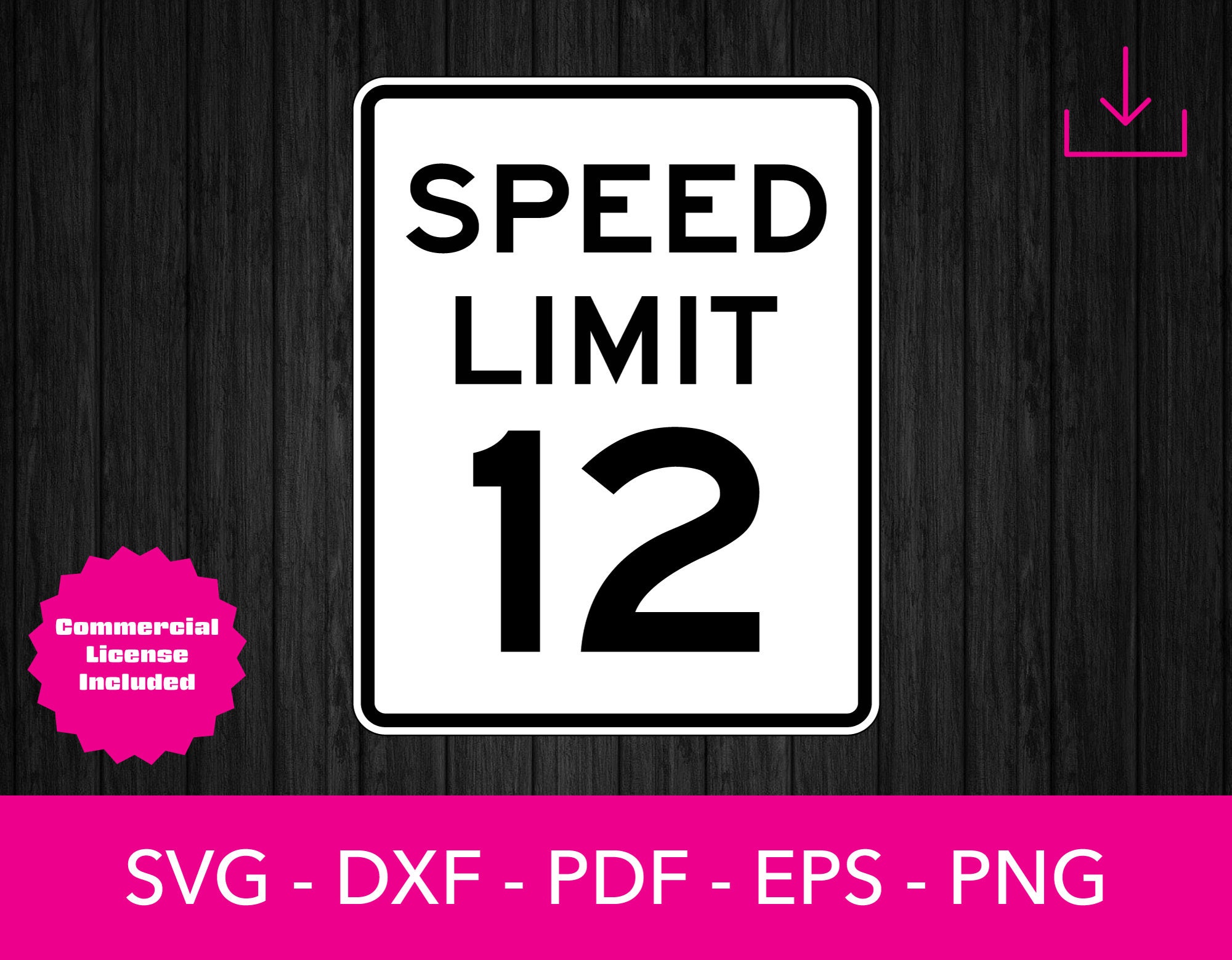 Blank MPH Speed Limit 12 Sign Svg Cars Svg Ten Year Old - Etsy