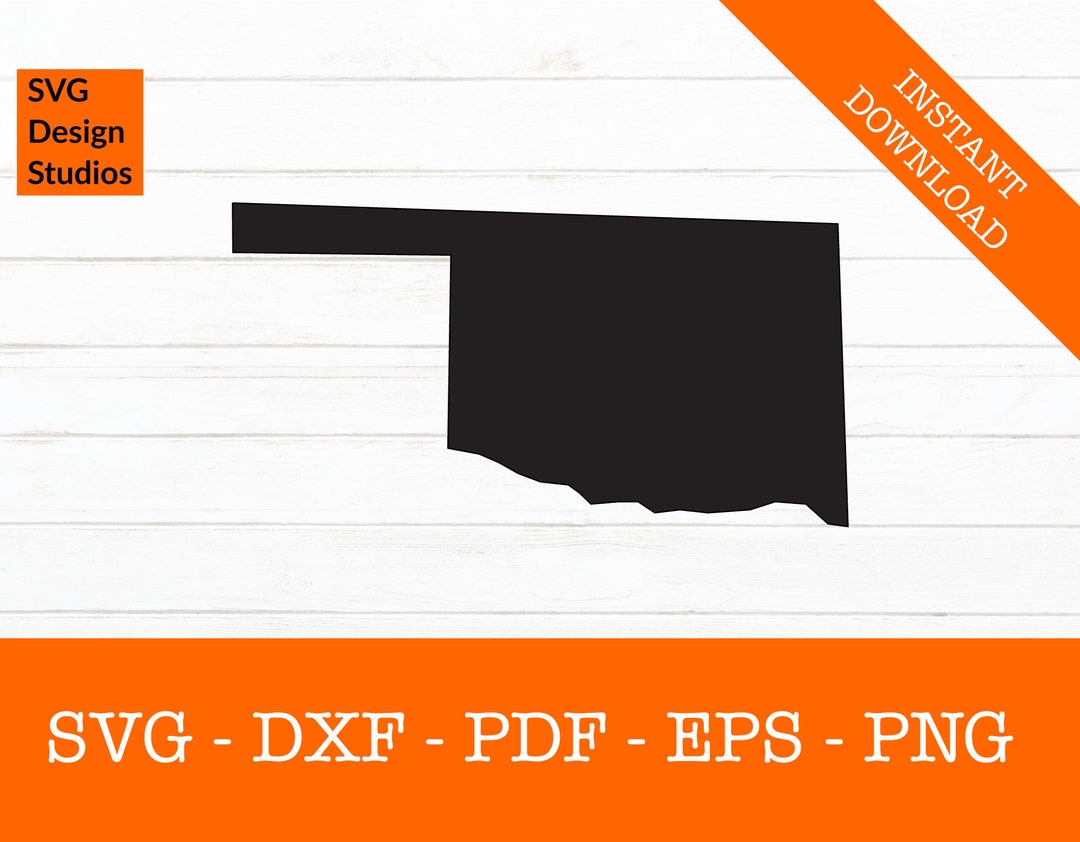 Oklahoma Outline Shape State Map Svg Clipart, Cut File, Download, Svg ...