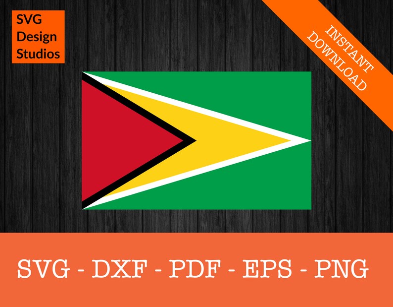 Guyana National Flag Clipart SVG Cut File Png Dxf - Etsy