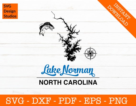 Lake Norman Svg Lake Norman North Carolina Dxf Map SVG Cut - Etsy
