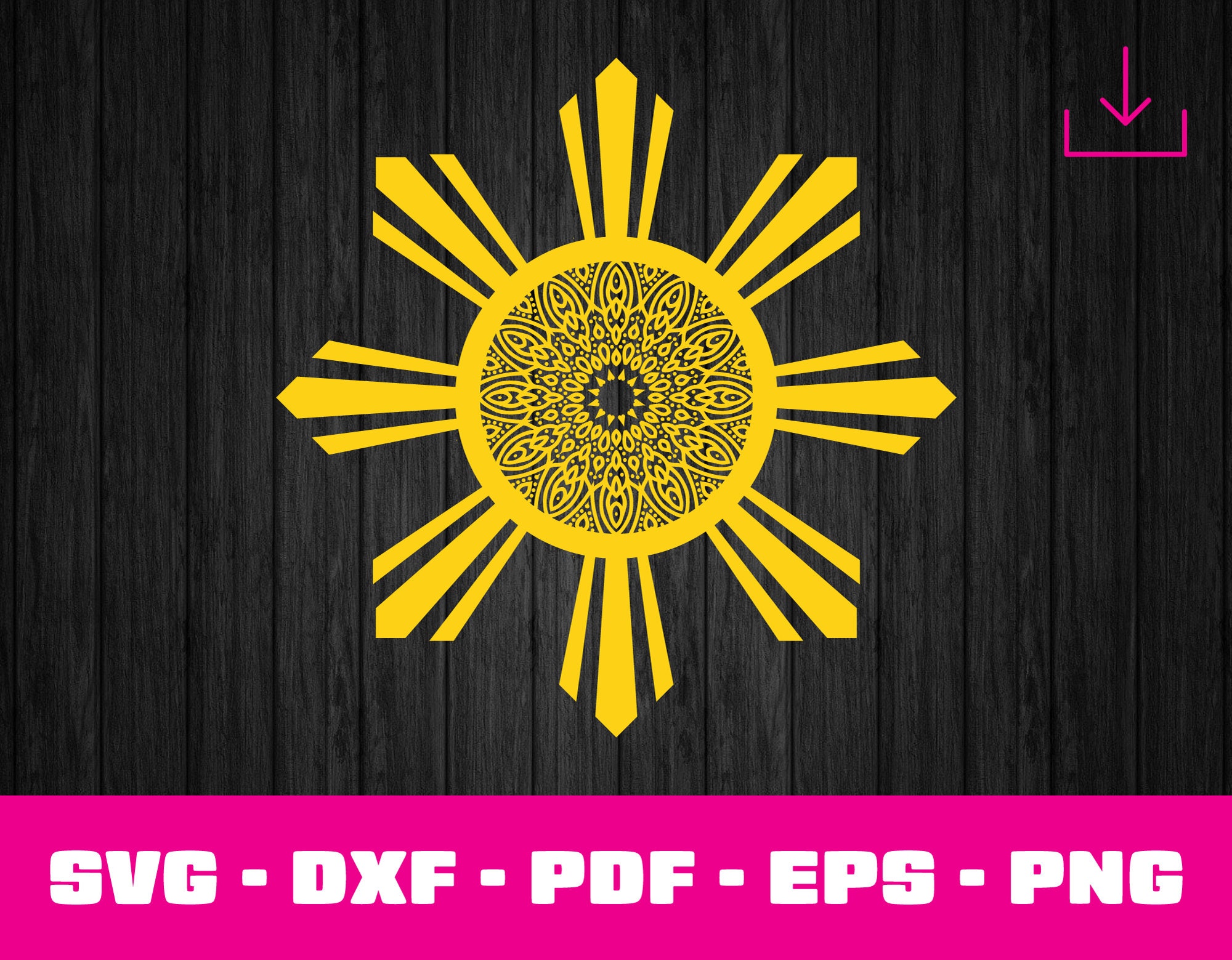 Philippines Flag Sun Mandala Svg, Philippine Flag Svg, Filipina ...