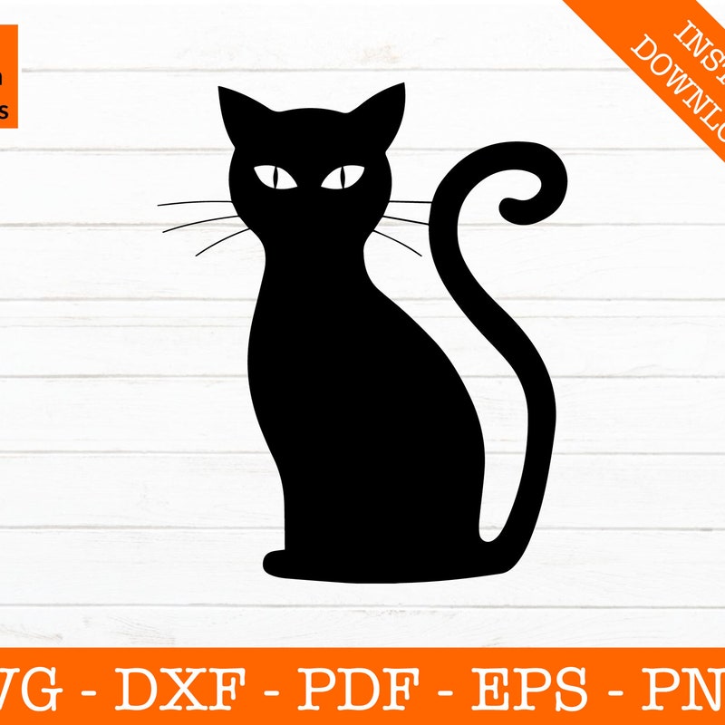 Black Cat Svg - Etsy