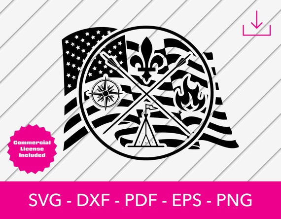 Boy Scout Flag Clipart Outline