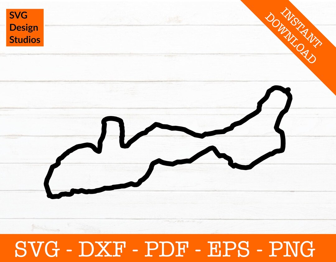 Geneva Lake, Wisconsin Map Outline Svg, Dxf, Eps, Pdf, Png - Cricut ...