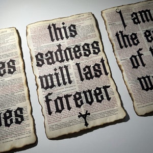 Vintage Bible Gothic Art Pages | "it Comes in Waves" "this Sadness Will ...
