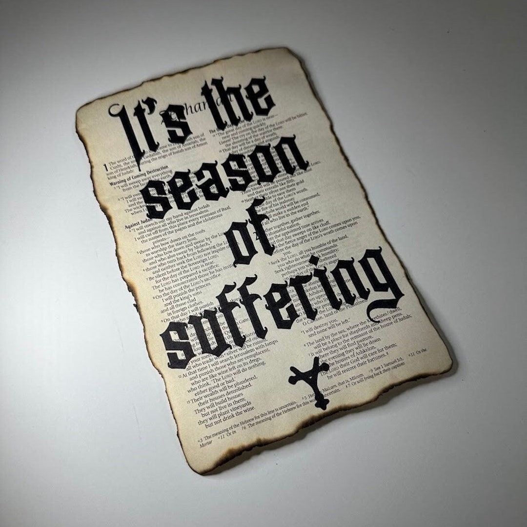 Vintage Bible Gothic Art Pages it's the Season of Suffering - Etsy