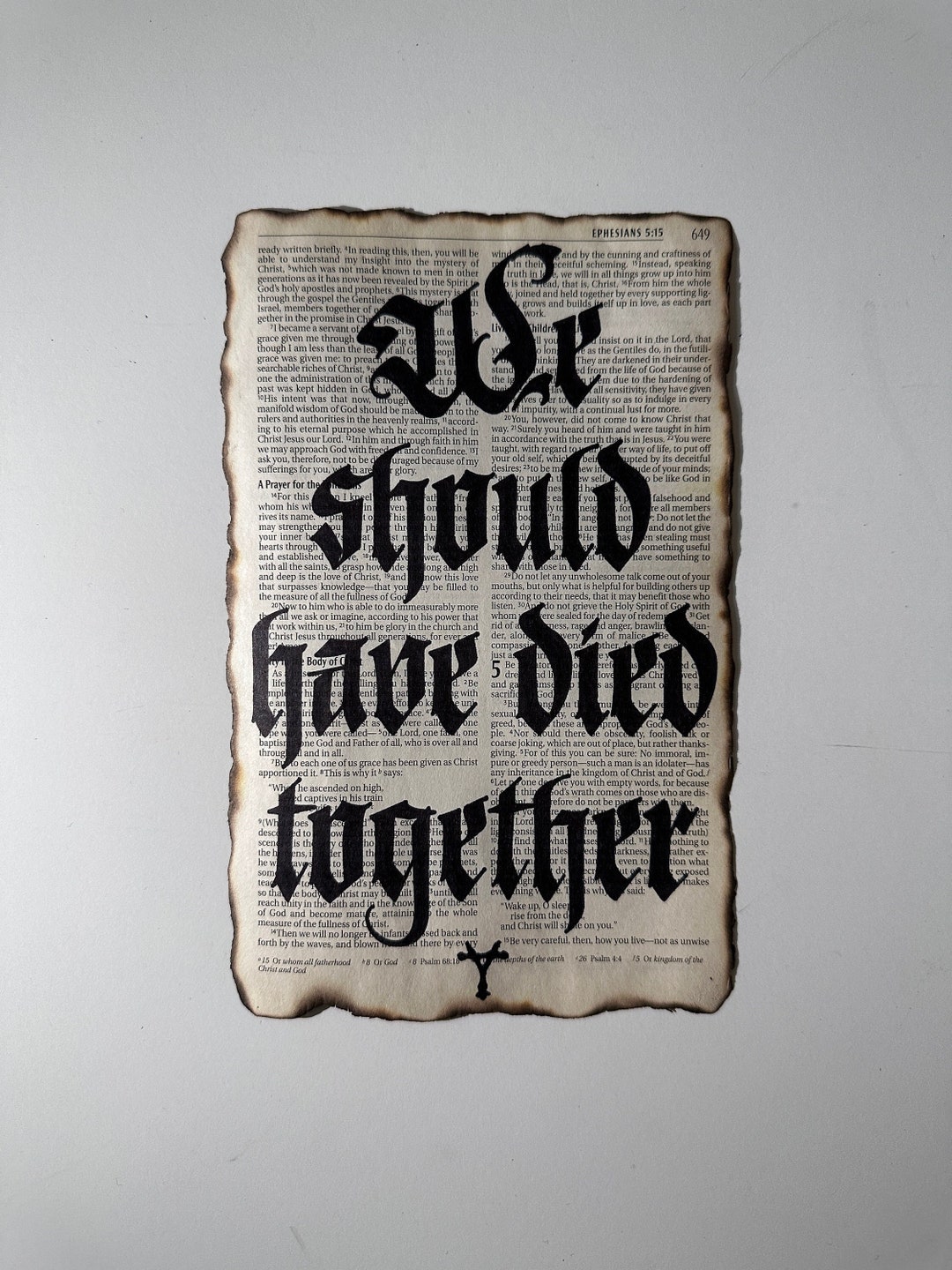 Vintage Bible Gothic Art Pages | "we Should Have Died Together" - Etsy