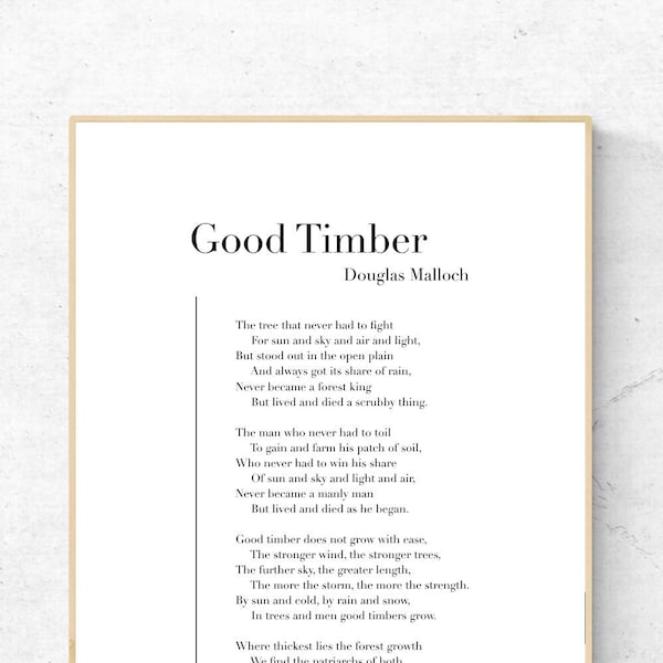 Good Timber Poem - Etsy