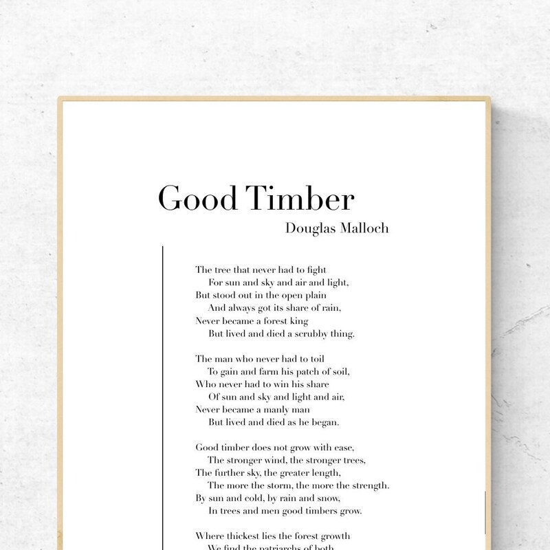 Good Timber Poem - Etsy