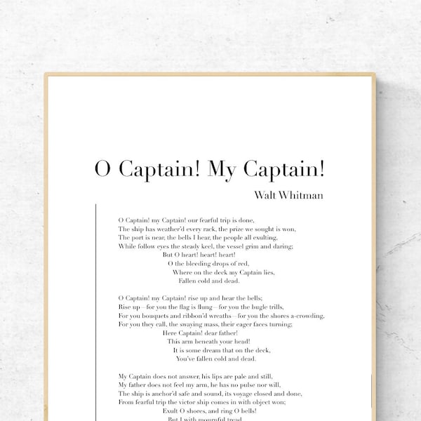 Walt Whitman Poem - Etsy