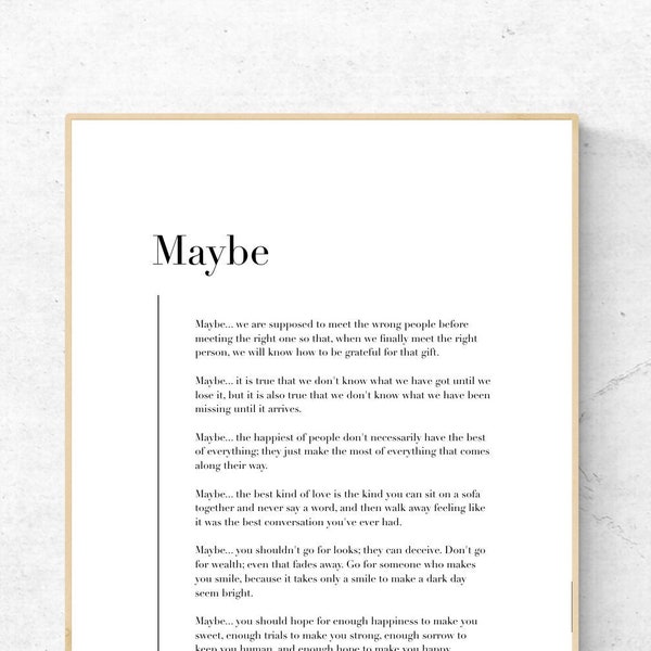 Maybe Poem Framed - Etsy