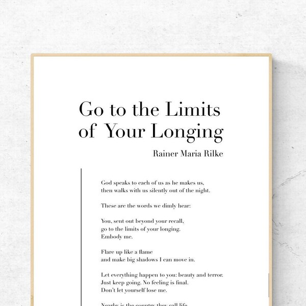Rainer Maria Rilke Poem - Etsy