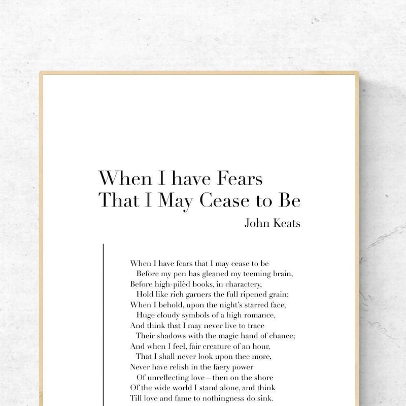 John Keats Quote - Etsy