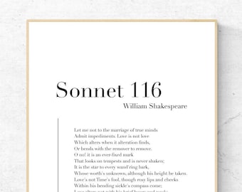 Sonnet 116 / Shakespeare / Printable / Art / Digital Download - Etsy