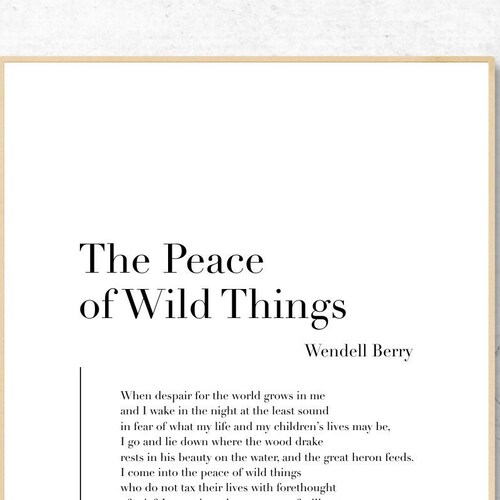 The Peace of Wild Things by Wendell Berry Quote Art Print - Etsy