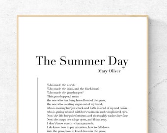 Mary Oliver Summer Day - Etsy