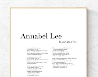 Annabel Lee Edgar Allan Poe Print Art Surreal Home Decor Poem Poetry ...
