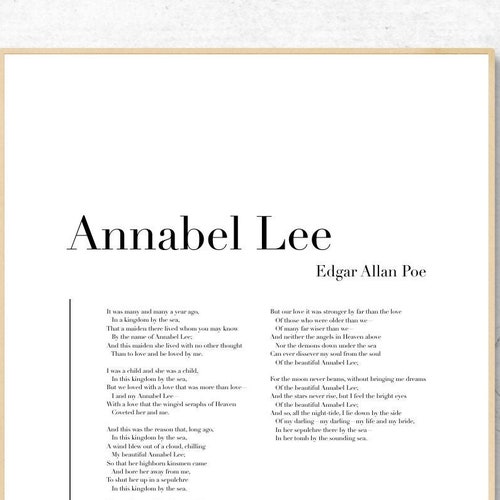 Alone by Edgar Allan Poe Poem Print Poetry Print Gift - Etsy