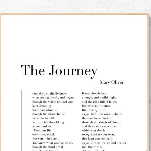 The Journey By Mary Oliver The Journey Poem Wall Art Mary Etsy