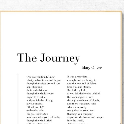 The Journey By Mary Oliver The Journey Poem Wall Art Mary Etsy