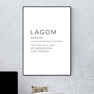 Lagom Definition Printable Poster, Instant Download, Definition Home ...