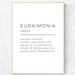 Eudaimonia - Definition Printable Poster, Digital Poster, Print at Home ...