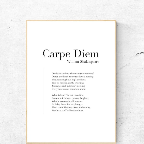 Carpe Diem Poster - Etsy