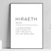 Hiraeth Printable Poster, Digital Poster, Print at Home Instant ...