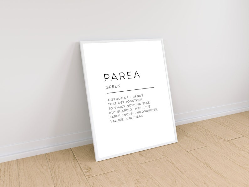 Parea - Definition Printable Poster, Digital Poster, Print at Home ...