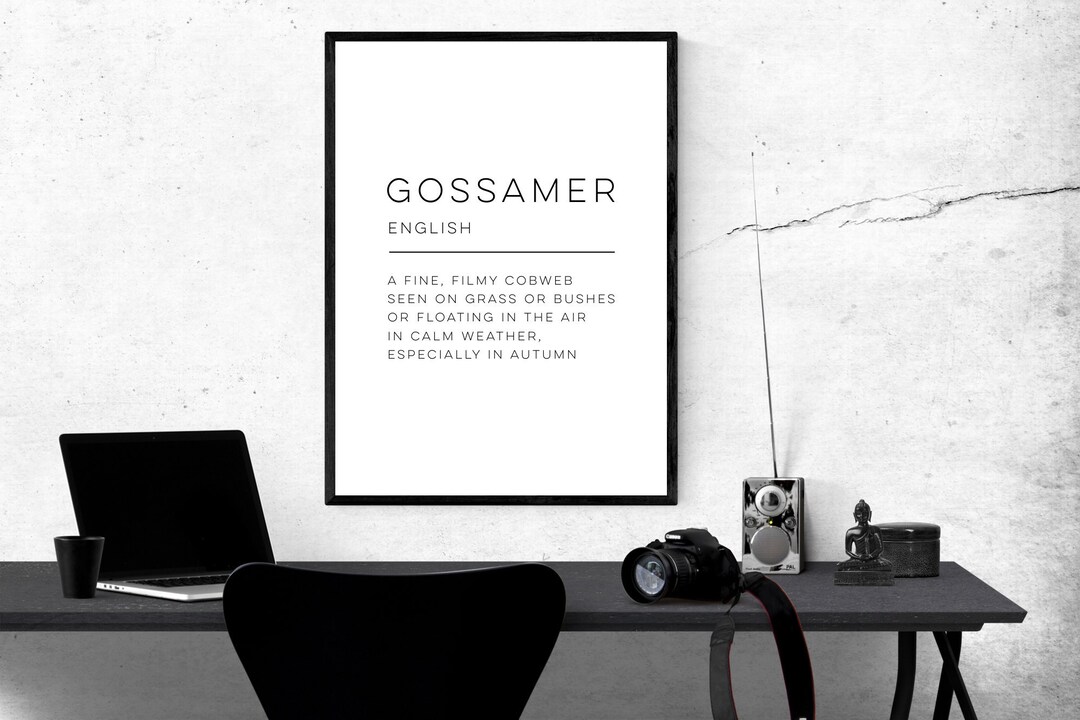 Gossamer - Definition Printable Poster, Digital Poster, Print at Home ...