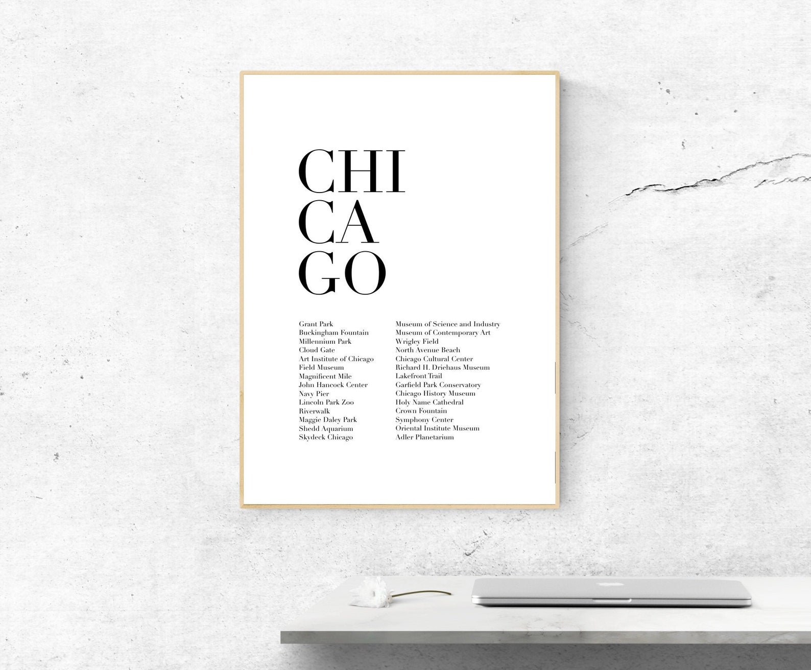 Chicago Printable Poster - Monuments, Museums, Attractions, Instant ...