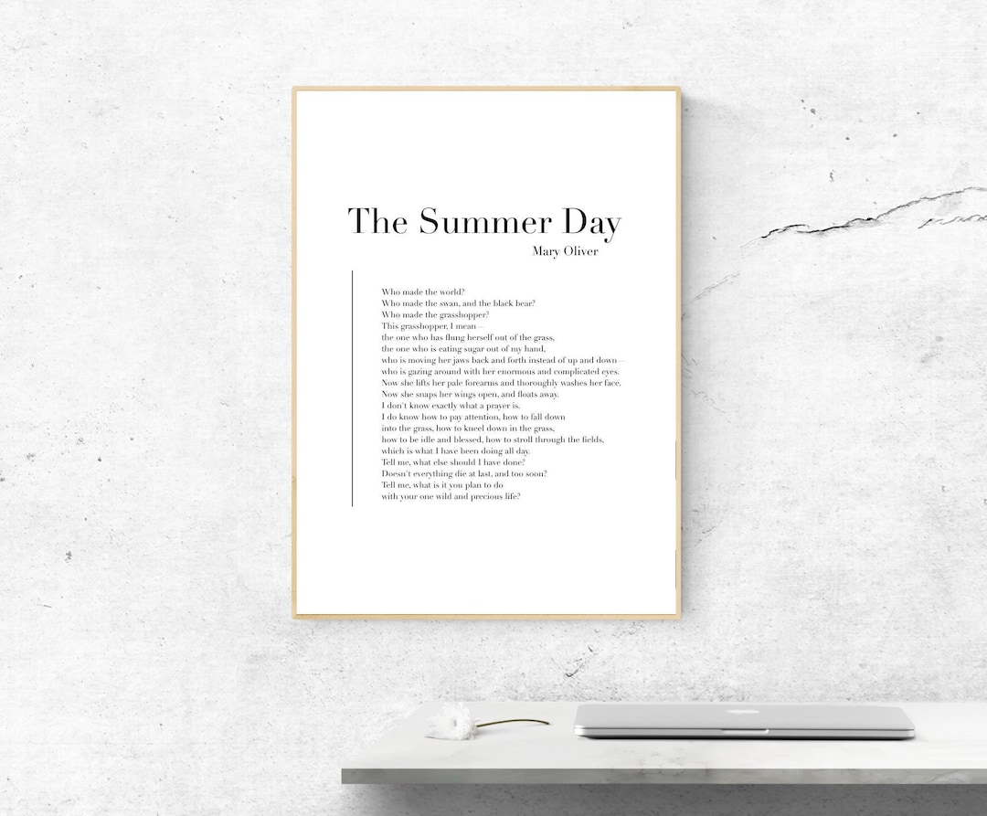 The Summer Day by Mary Oliver Poetry Printable Poster, Instant Download ...