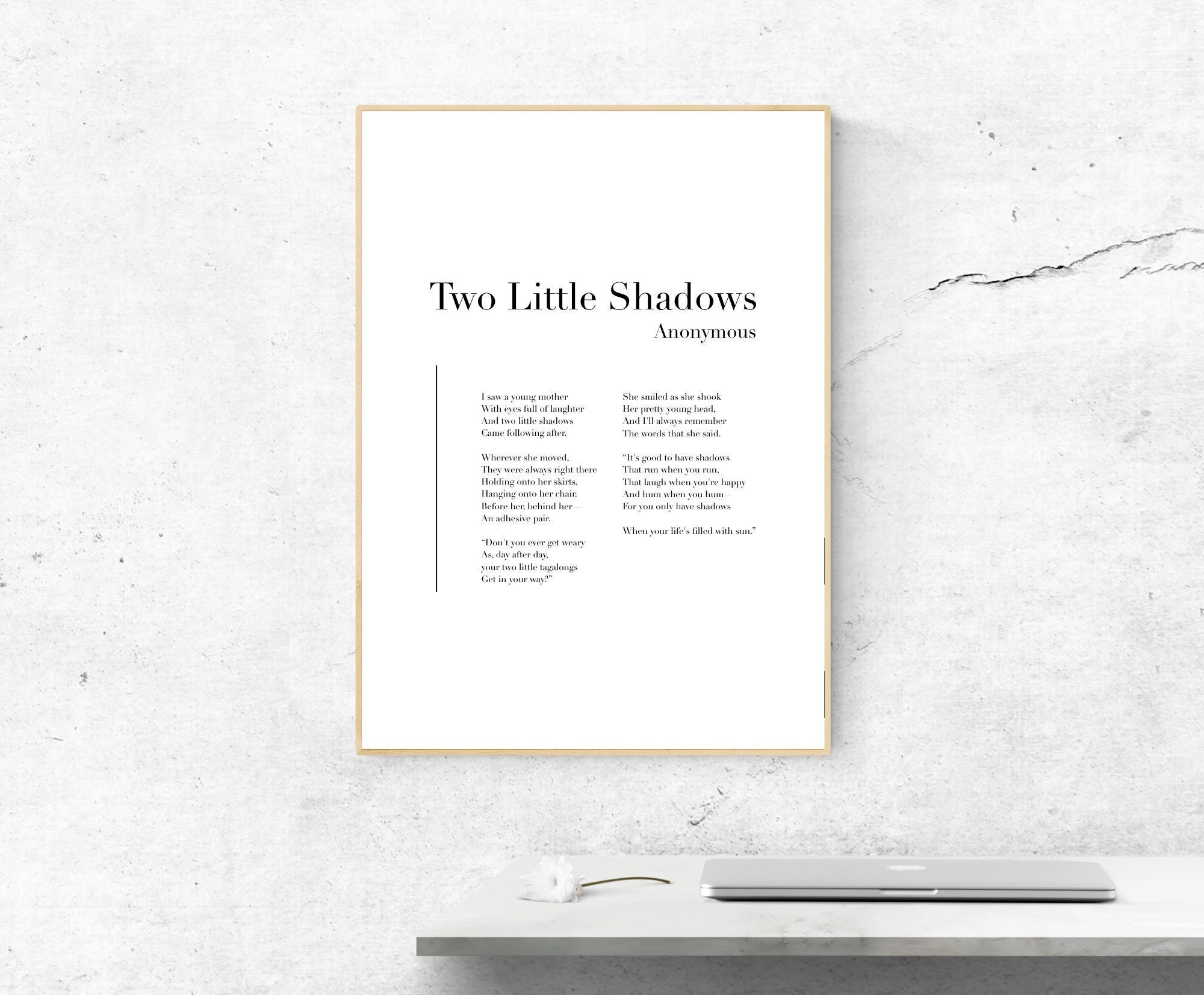 Two Little Shadows Poetry Printable Poster Instant - Etsy